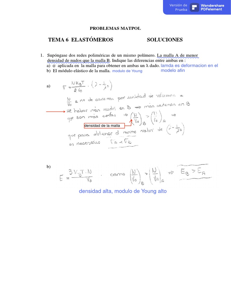 Prob-Tema 6 | PDF | Polímeros | El módulo de Young