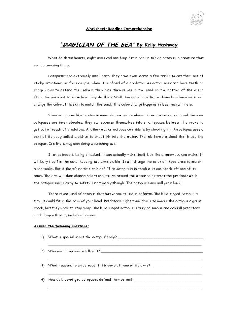 Magician of The Sea Reading Comprehension Story Flashcards Fun ...