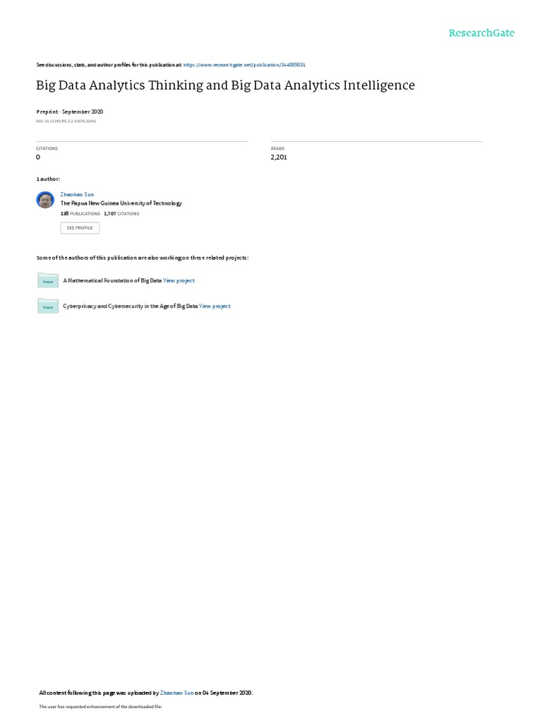 Big Data Analytics Thinking and Big Data Analytics Intelligence | PDF ...