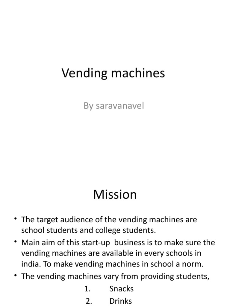Vending Machines Business Proposal | Download Free PDF | Vending ...