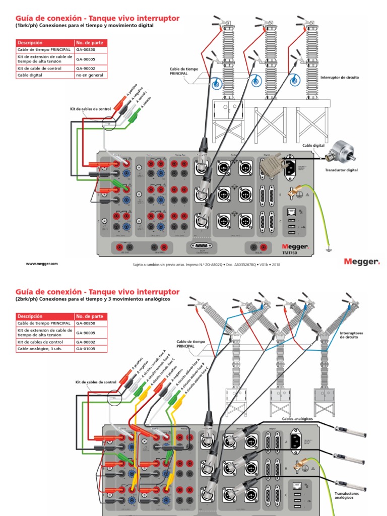 Megger TM1700 - Connection Guide Live Tank Timing-Motion - Es | PDF