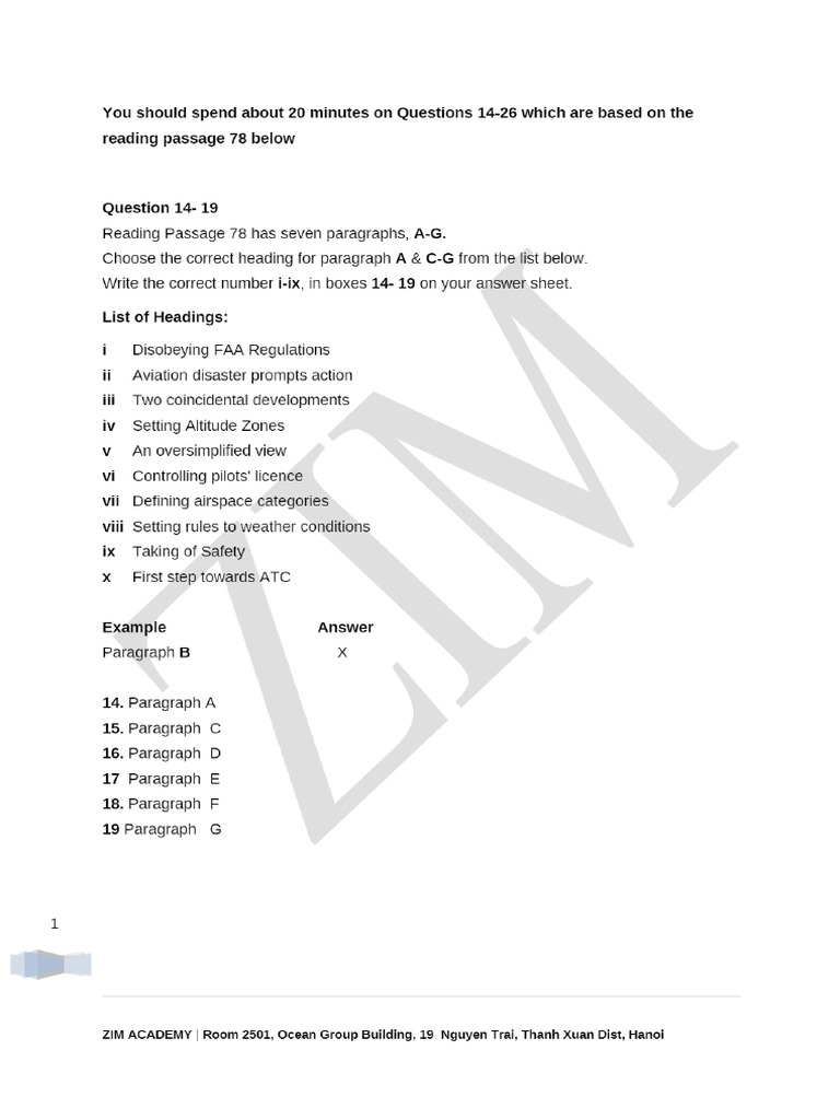 (PDF) IELTS Academic Reading - Air Traffic Control in The USA | PDF