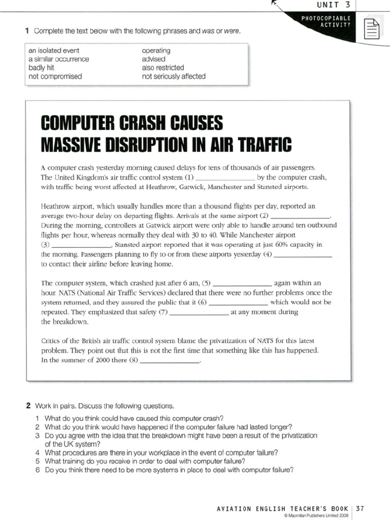 READING - AVIATION ENLGISH MacMillan 2008 | PDF
