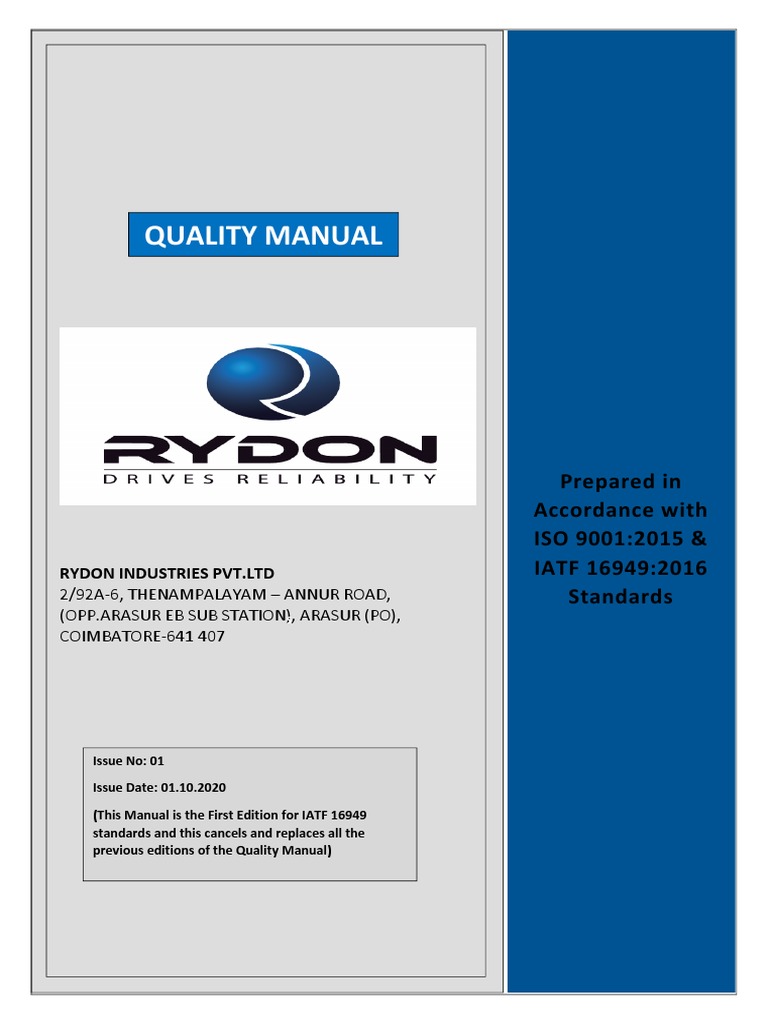 Iso 9001 & Iatf Manual | PDF | Quality Management System | Quality ...