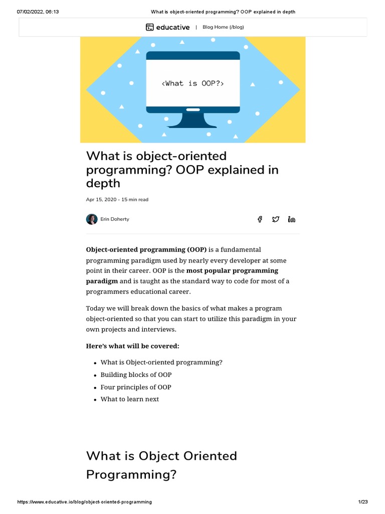 What Is Object Oriented Programming Oop Explained In Depth Pdf Object Oriented Programming 9496