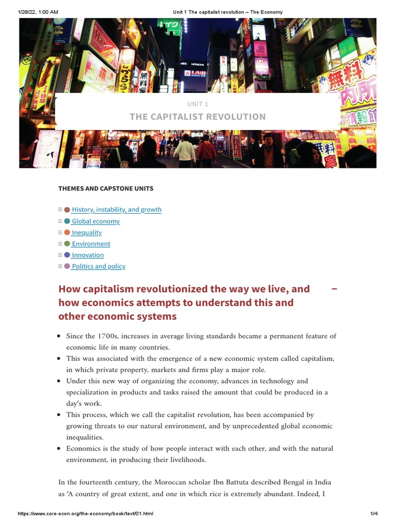 Unit 1 The Capitalist Revolution - The Economy | PDF | Capitalism ...