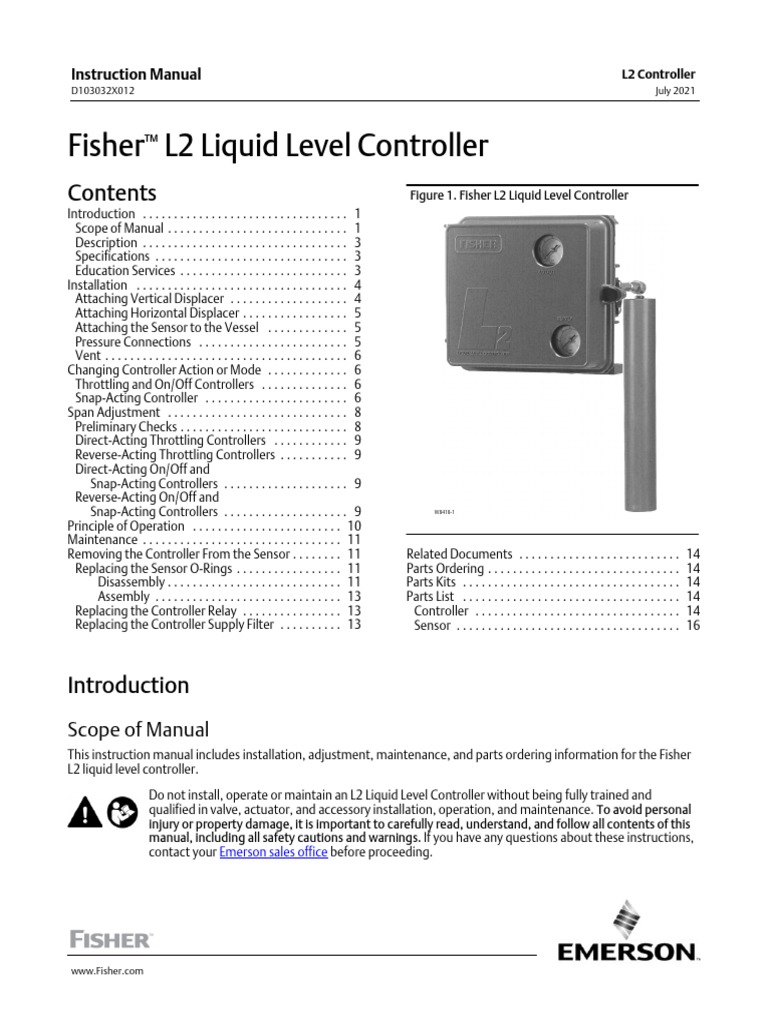 Fisher L2 Liquid Level Controller: Scope of Manual | PDF | Mechanical ...