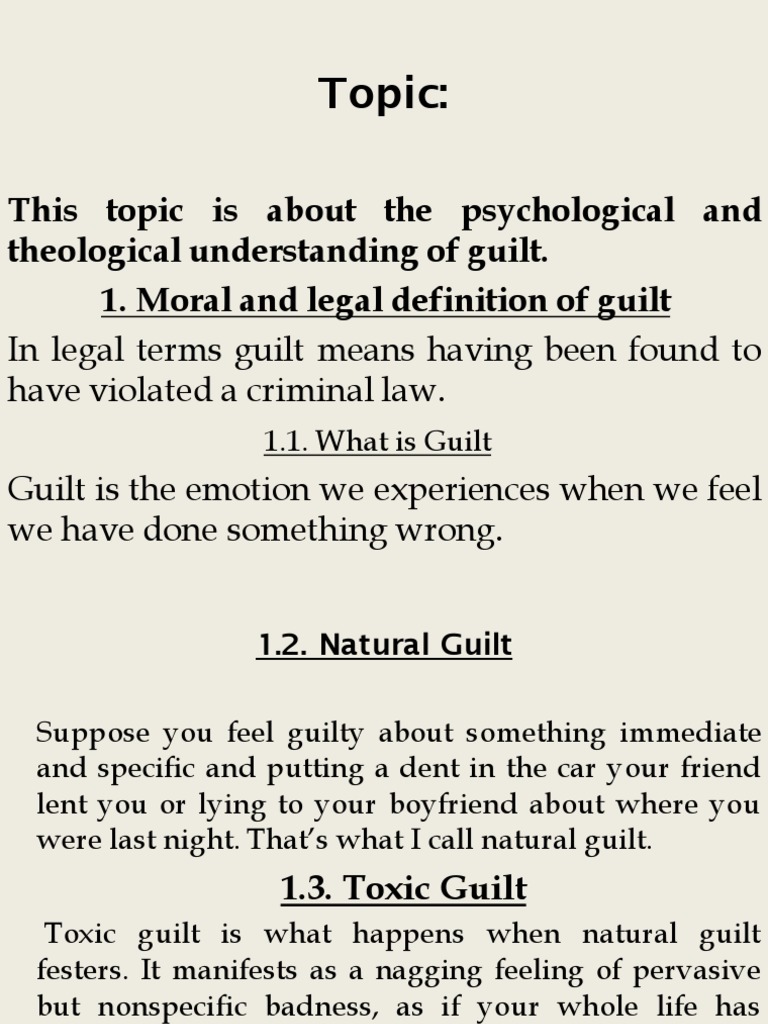 Psychological and Theological Understanding of Guilt | PDF | Guilt ...