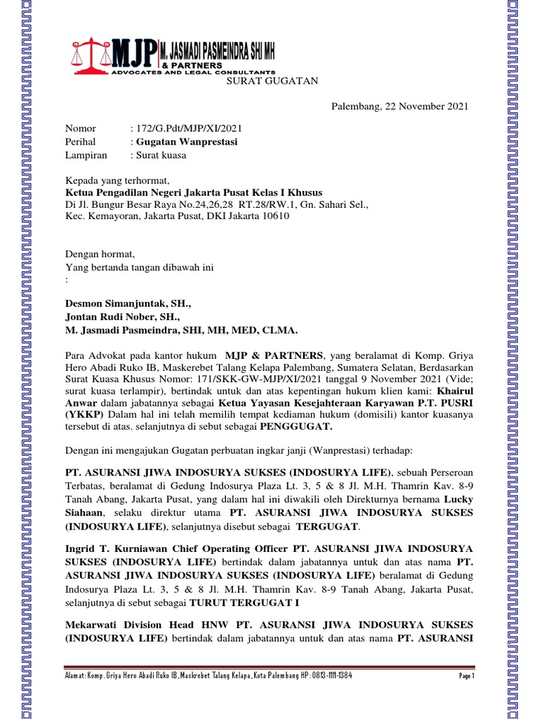 Dokumen Persidangan 1638850852 19115 | PDF | Bisnis | Hukum