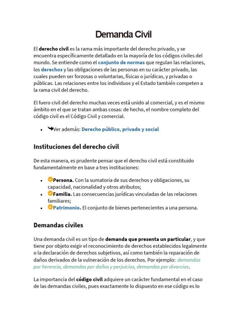 Demanda Civil | PDF | Derecho Civil (Common Law) | Derechos