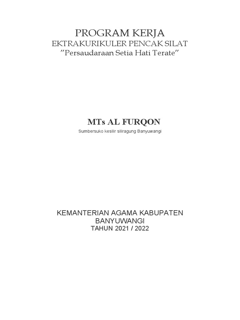 Program-Kerja-Ekskul-Pencak-Silat - MTS Al Furqon | PDF