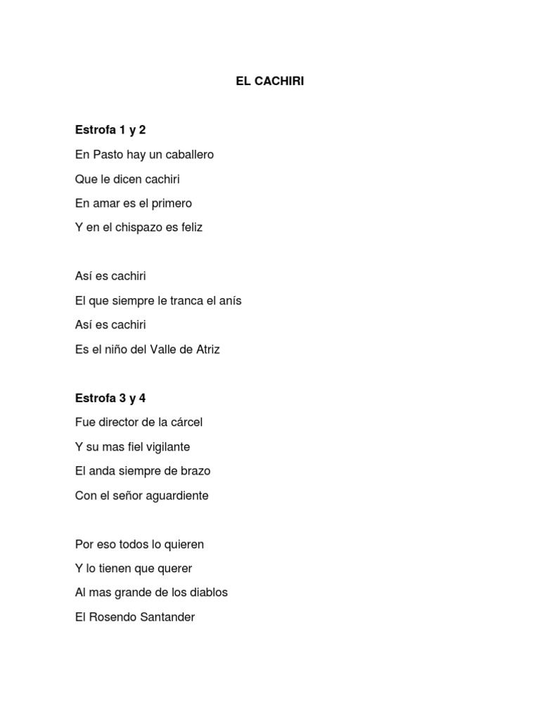 El Cachiri Texto | PDF