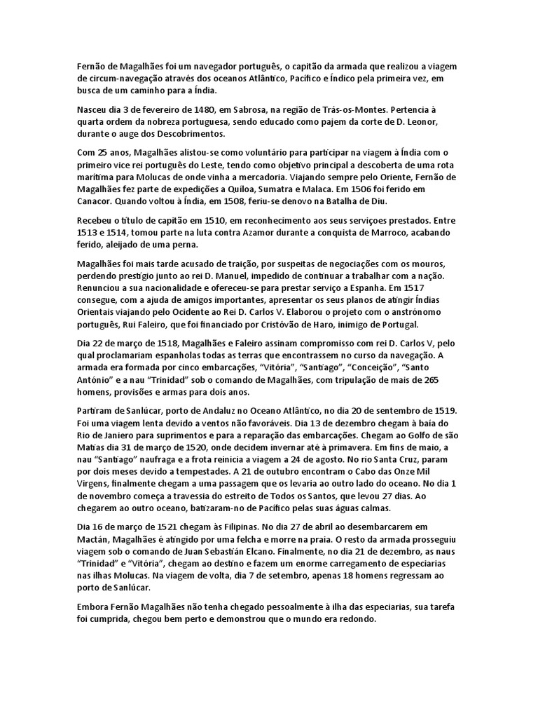 Fernão de Magalhães | PDF | História