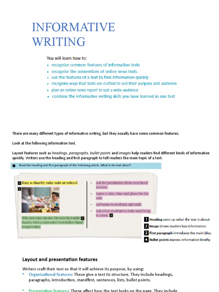 Informative Writing | PDF | Communication | Linguistics