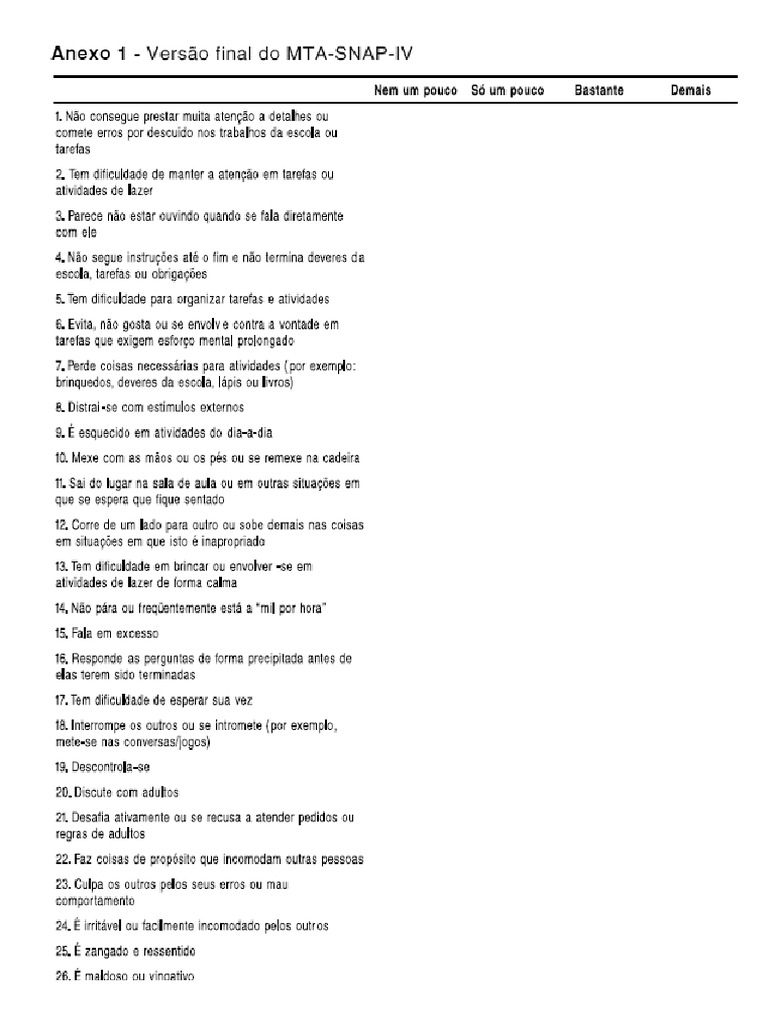 Snap Iv Tdah Tod | PDF