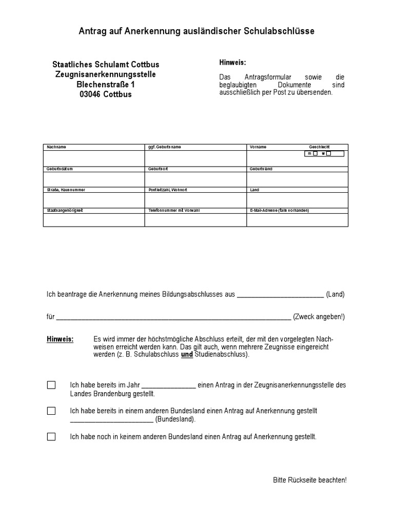 Anerkennung Auslaendischer Schulabschluss | PDF