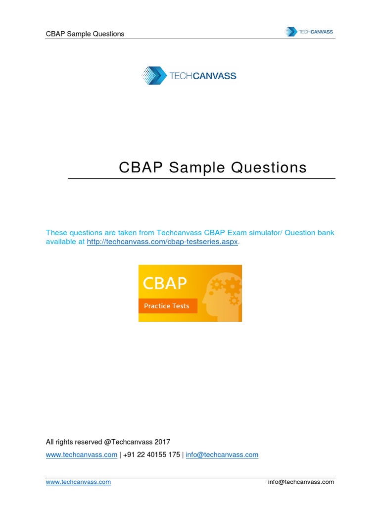CBAP Exam Sample Questions | PDF | Business Analysis | Risk