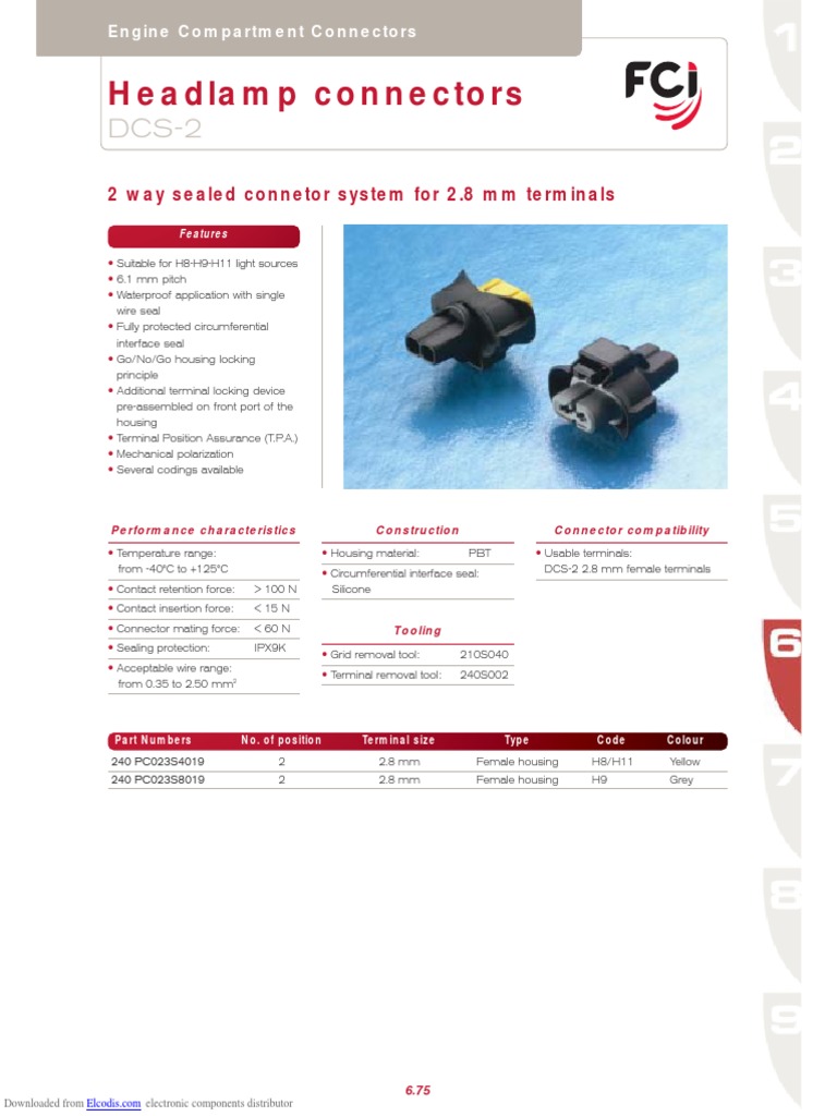 Headlamp Connectors: 2 Way Sealed Connetor System For 2.8 MM Terminals ...
