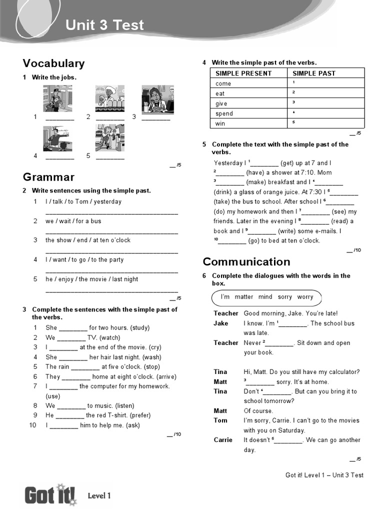 Unit 3 Test: Vocabulary | PDF | Linguistics