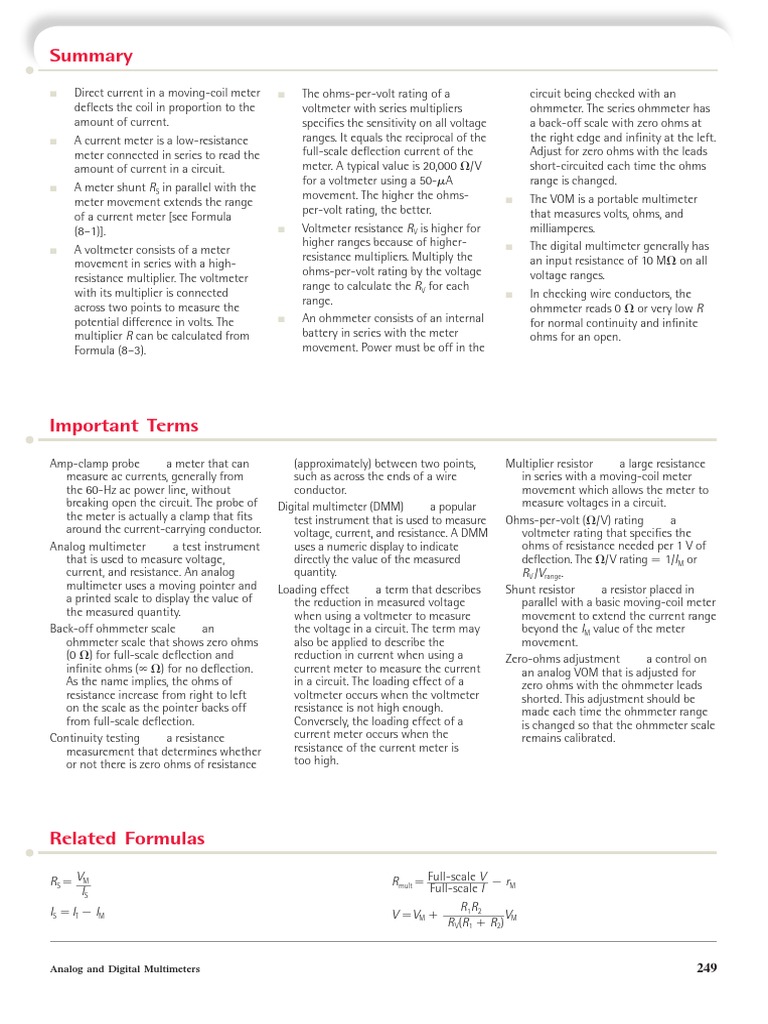 Analog and DMM Grob's Basic Electronics-11ed-10 | PDF | Measuring ...