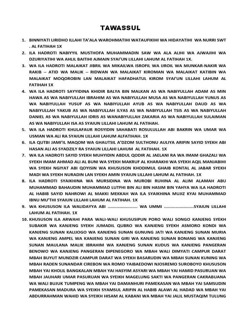 TAWASSUL | PDF