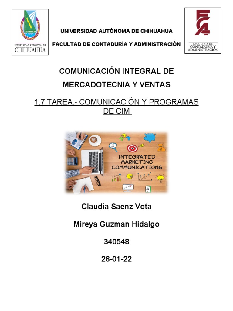 1.7 Tarea. - Comunicación y Programas de Cim | PDF | Marketing ...