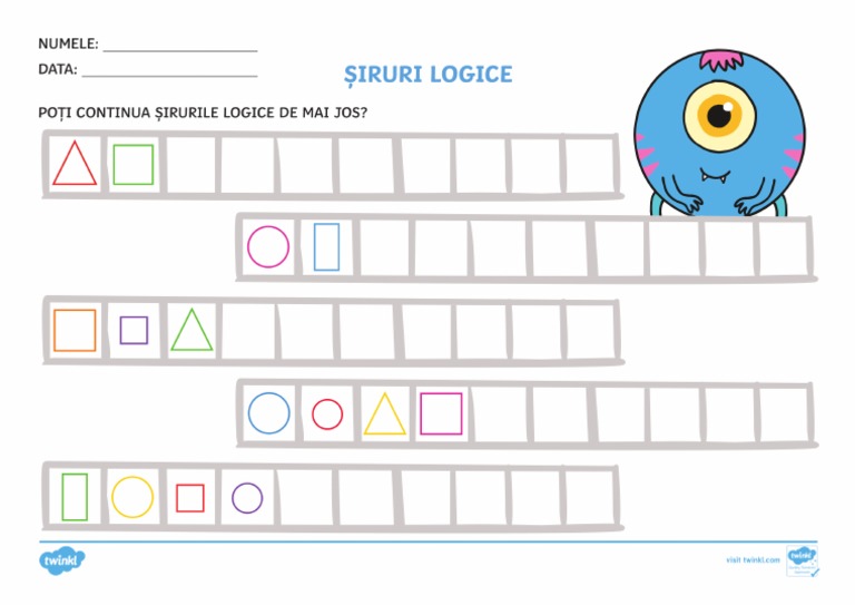 T N 192 Siruri Logice Figuri Geometrice Fisa de Activitate | PDF