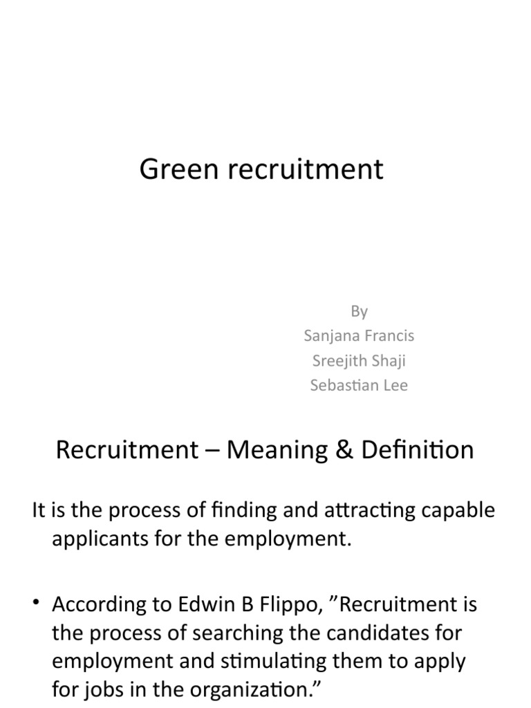 Green Recruitment | PDF