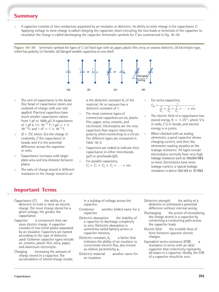 Capacitance Grob's Basic Electronics-11ed-16 | PDF | Capacitor | Dielectric
