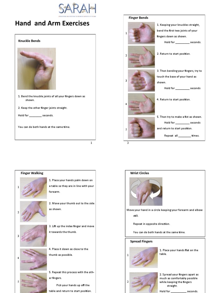 Hand and Arm Exercises: Finger Bends | PDF | Hand | Finger