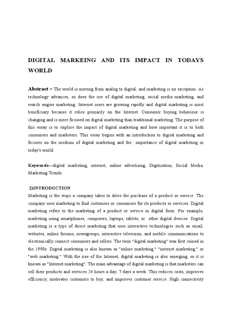 The Rise of Digital Marketing: Exploring its Impact on Consumers and ...