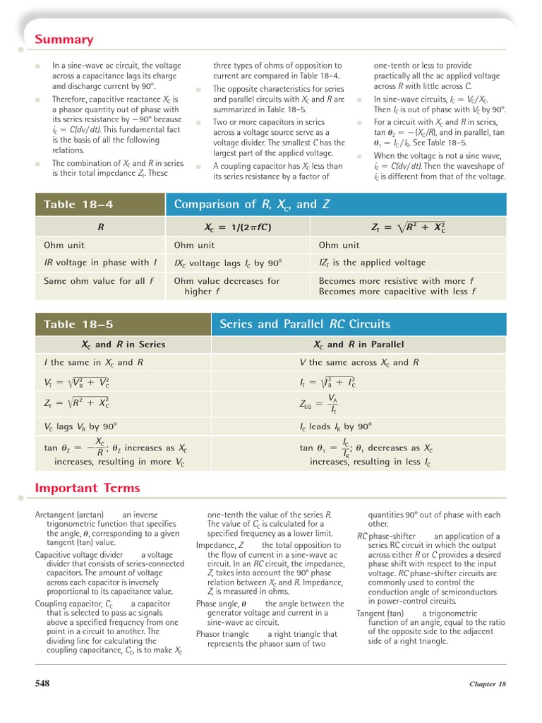 Capacitive Reactance Grob's Basic Electronics-11ed-18 | PDF | Capacitor ...