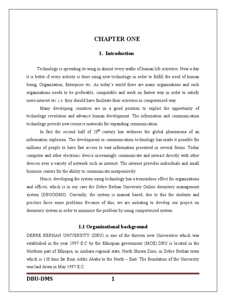 Dormitory Management System Proposal For DBU | PDF | Use Case | Databases