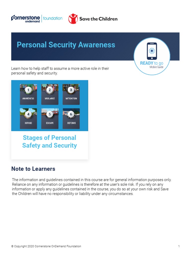 Mobile Guide PSS Personal Security Awareness | PDF | Risk | Human Security
