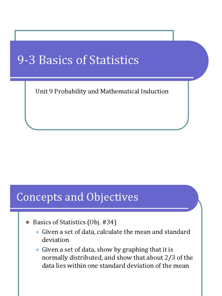 9-3 Basics of Statistics: Unit 9 Probability and Mathematical Induction ...