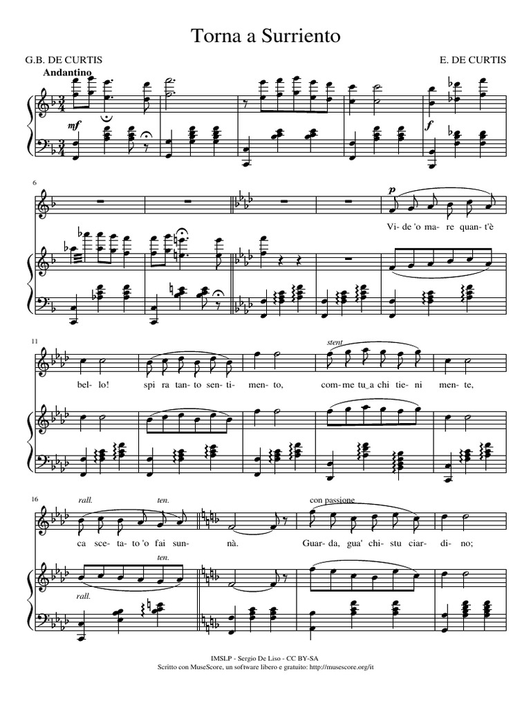 Torna - A - Surriento REm | PDF