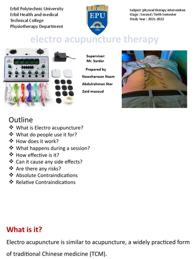Electro Acupuncture Therapy | PDF | Acupuncture | Physiology