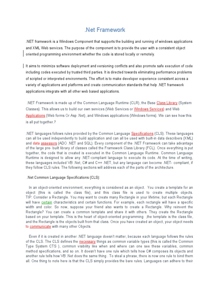 Net Framework Pdf Class Computer Programming Object Computer 0430