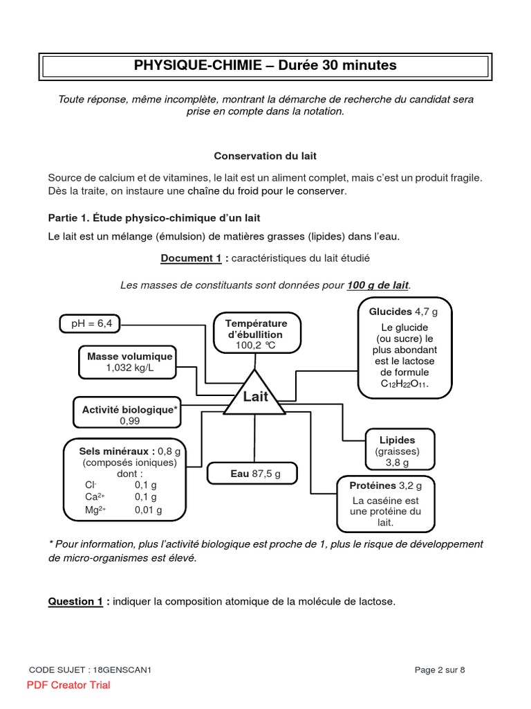 Analyse physico-chimique du lait | PDF | Lait | Fromage