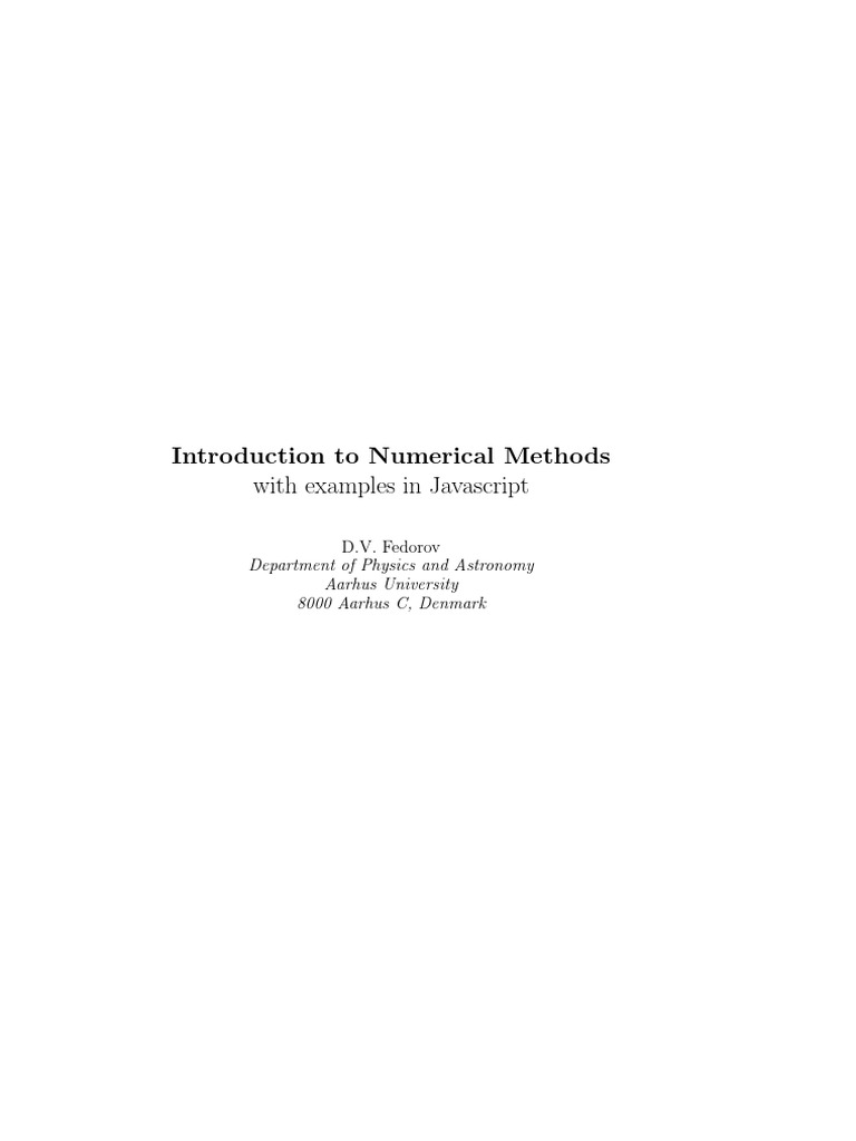 Introduction To Numerical Methods With Examples in Javascript | PDF | Matrix (Mathematics ...