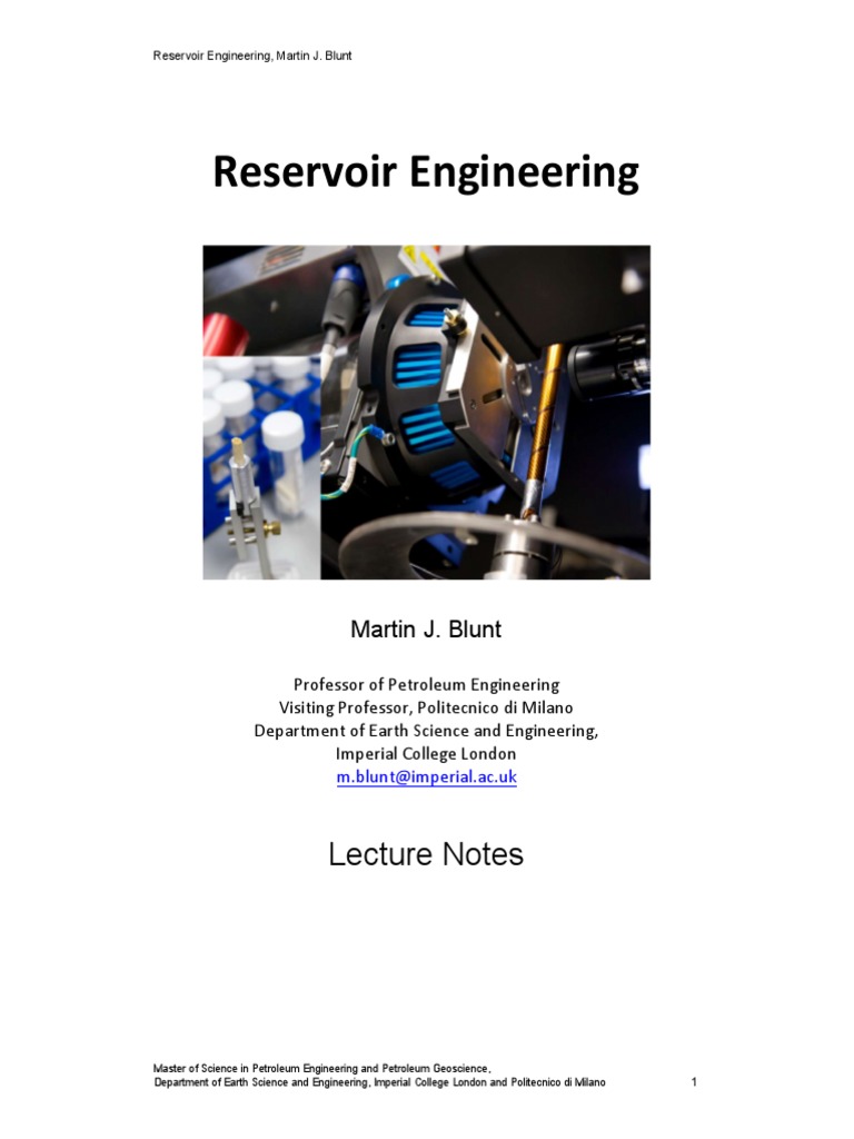 Reservoir Engineering Notes 2018-2019 Revised | PDF | Petroleum ...