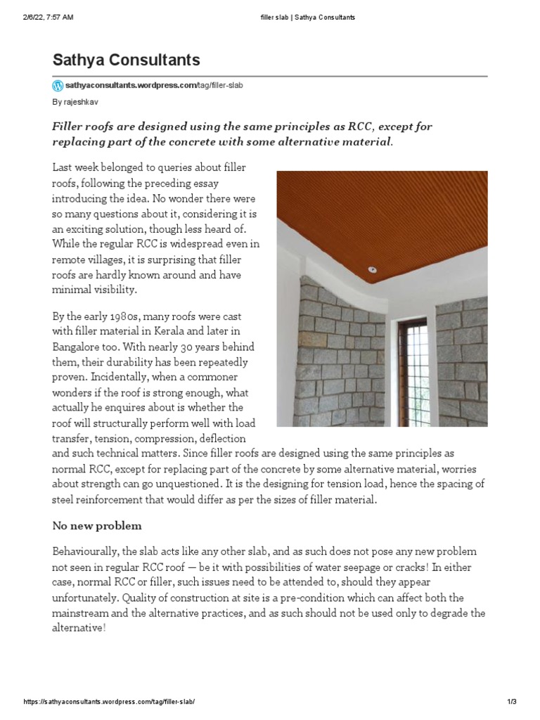 Filler Slab Roofs: Benefits & Design | PDF | Roof | Concrete