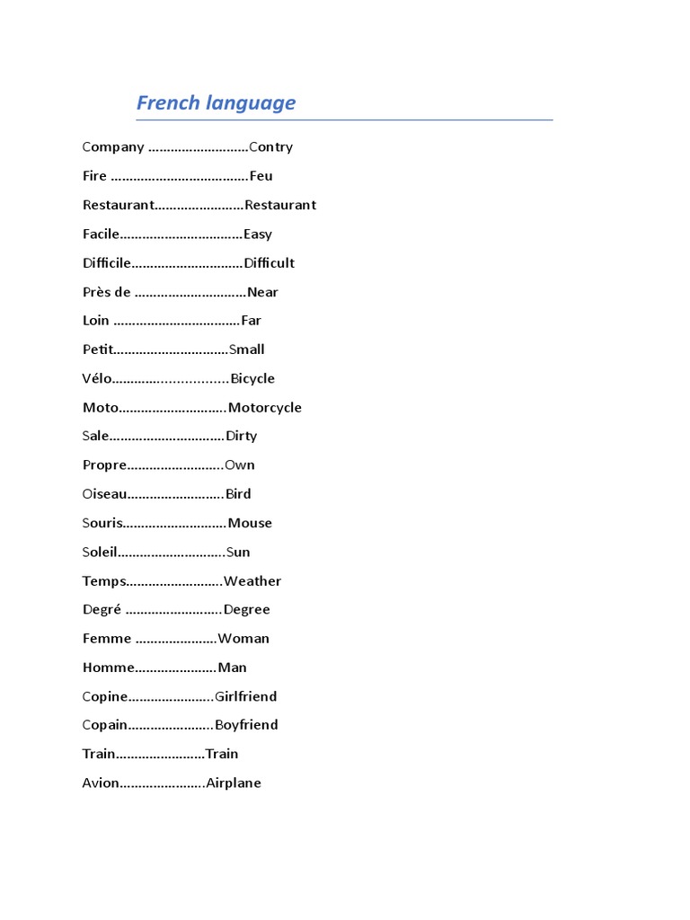 French Language | PDF