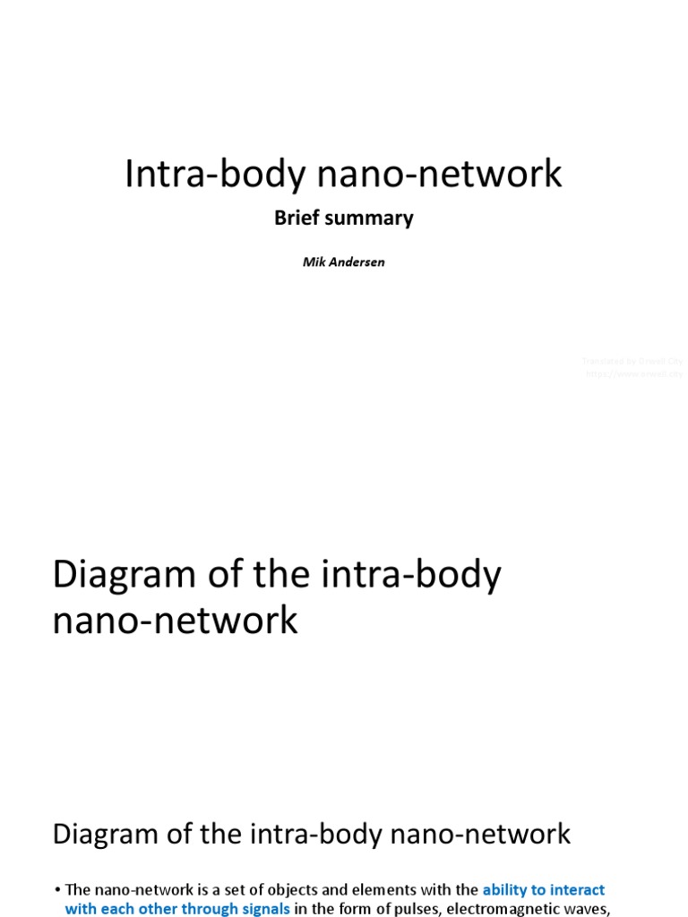 Intra-Body Nano-Network - Brief Summary by Mik Andersen | PDF | Carbon ...