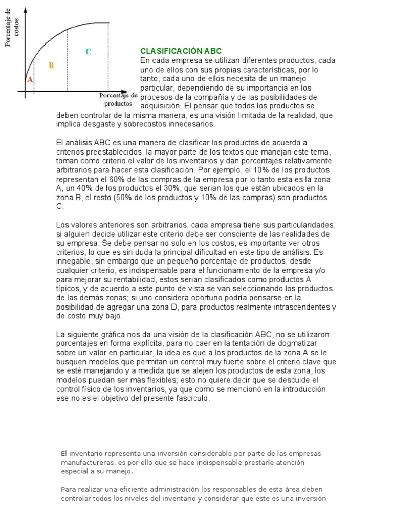 Clasificación Abc | PDF | Inventario | Science