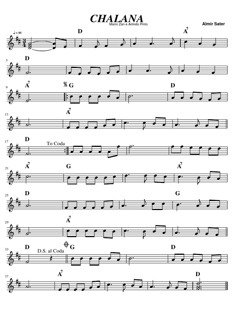 Chalana Partitura e Coda Musical | PDF