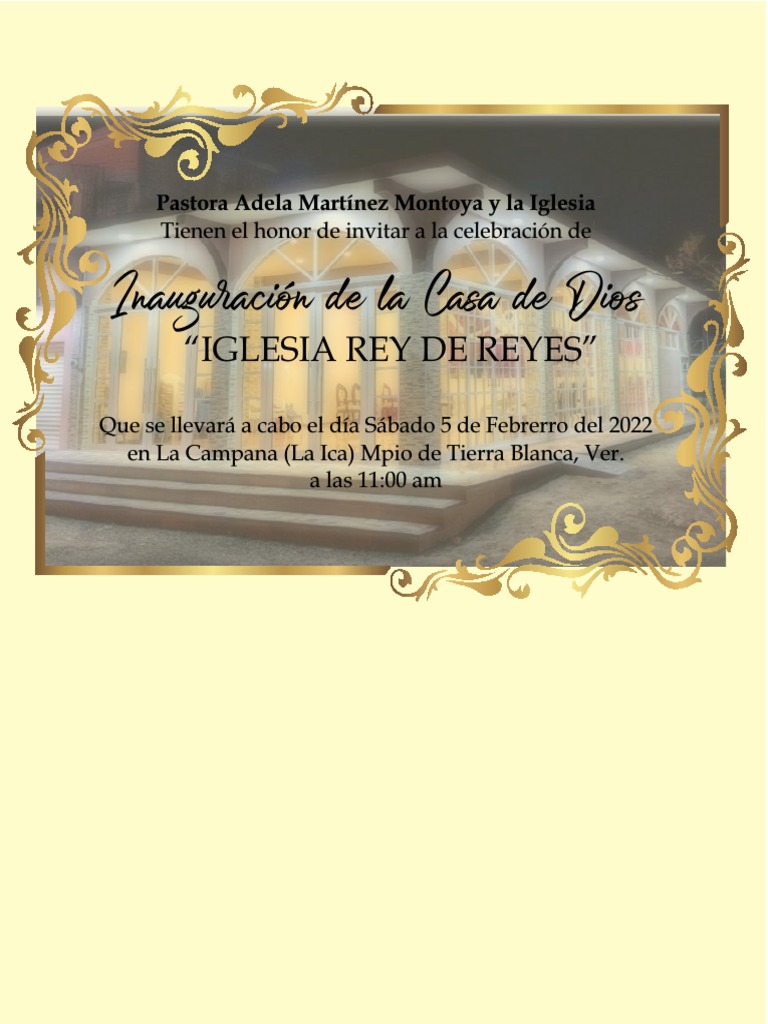 Invitacion Iglesia Rey de Reyes | PDF | Religión y espiritualidad