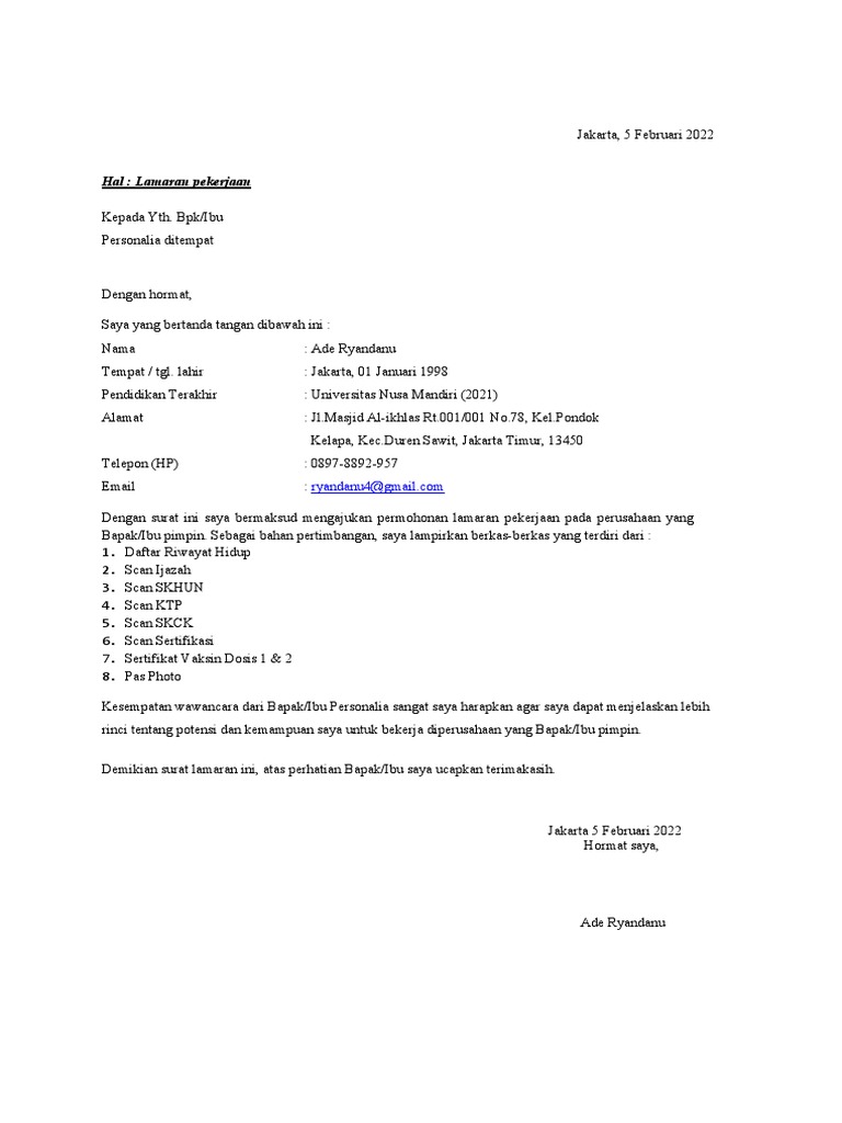 CV Ade Ryandanu - Compressed | PDF