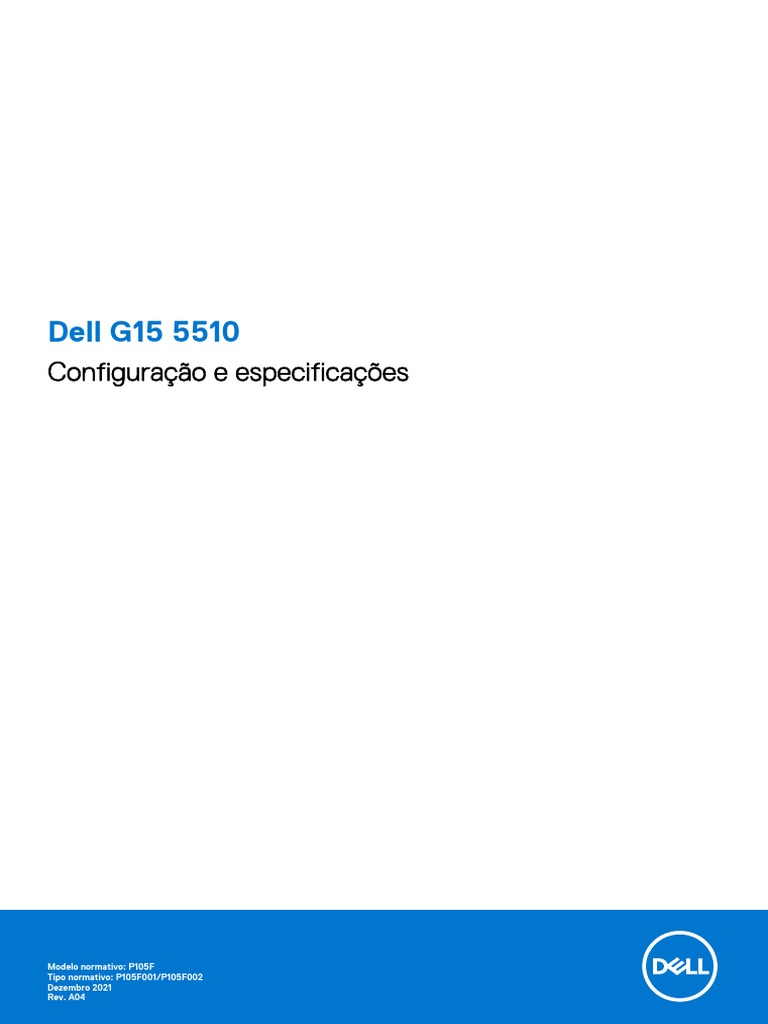 Dell g15 5510 Setup and Specifications PT BR | PDF | Teclado de ...