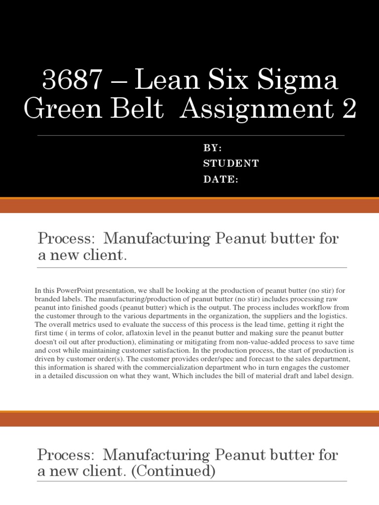 Example GB - Assignment 2 - Lean Six Sigma Green Belt-5 | PDF | Peanuts ...